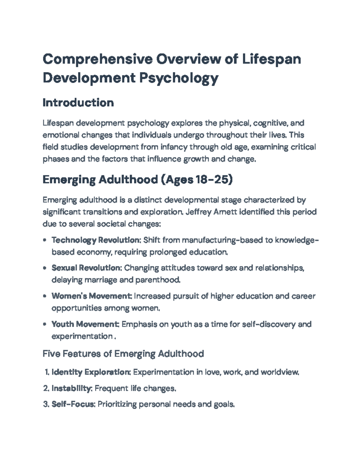 Lifespan Development Psychology: Key Stages and Theoretical Insights ...