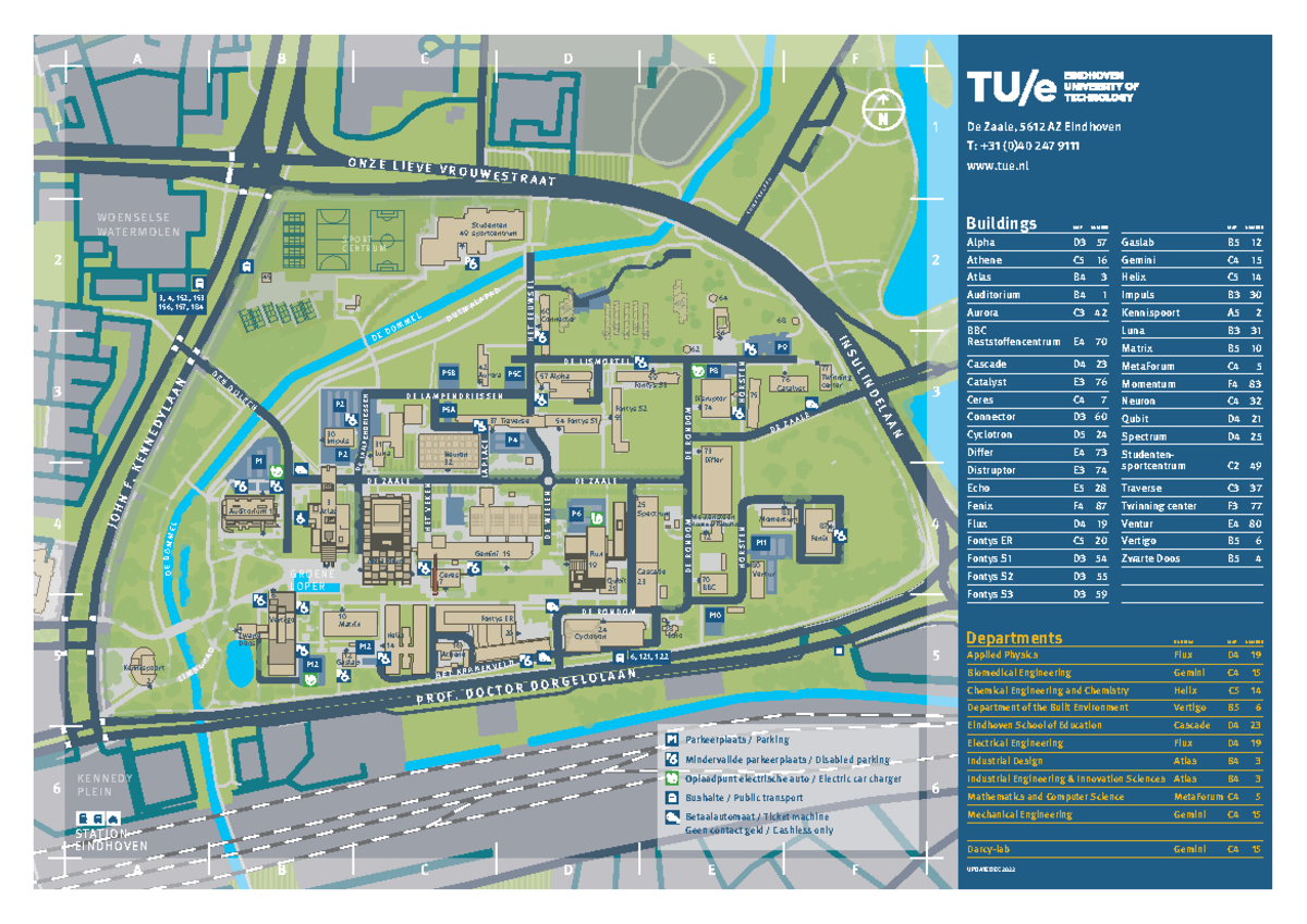 TUe Campus Map December 2022 - Overview of TU/e Buildings - Studeersnel