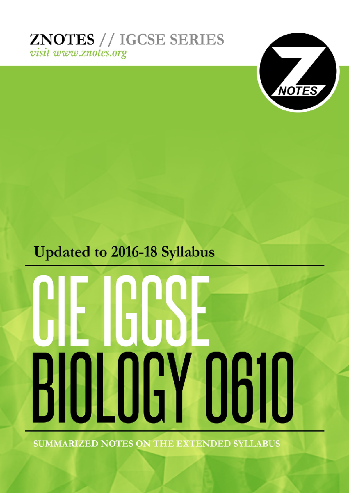 CIE IGCSE Biology 0610 Theory: Comprehensive Study Notes and Topics ...