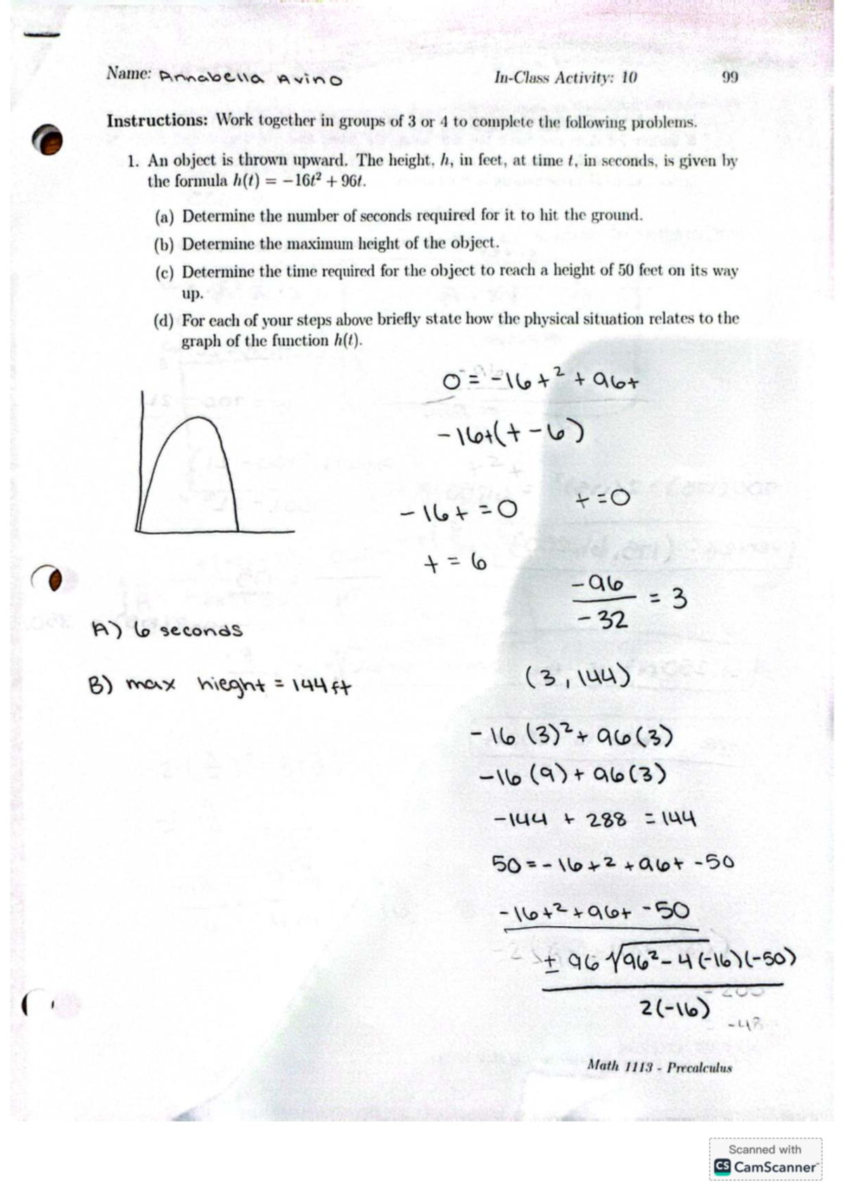 Precalculus Activity 10: Maximizing Area and Volume Problems - Studocu