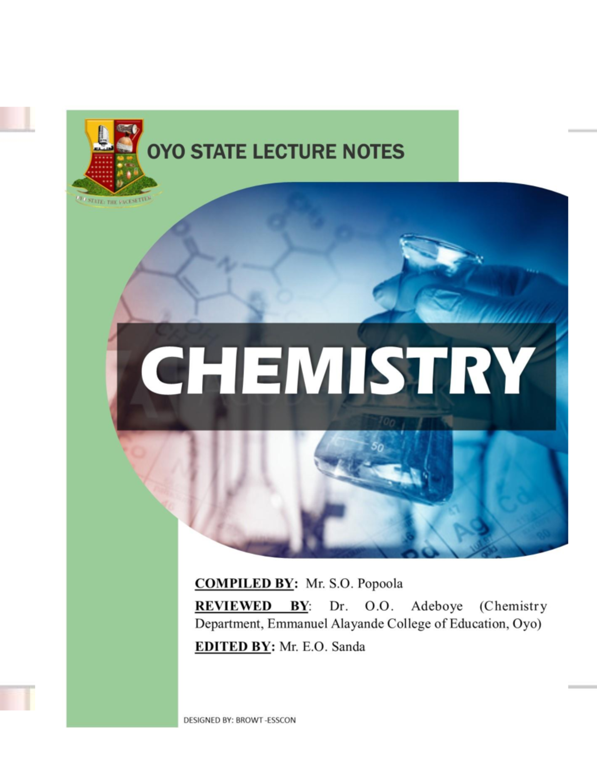 OYO STATE CHEMISTRY LECTURE NOTES (SS1) - Comprehensive Overview - Studocu