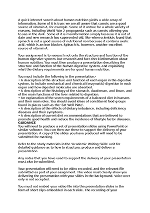 Unit 9 human nutrition and the digestive system - Title page Slide 2 ...