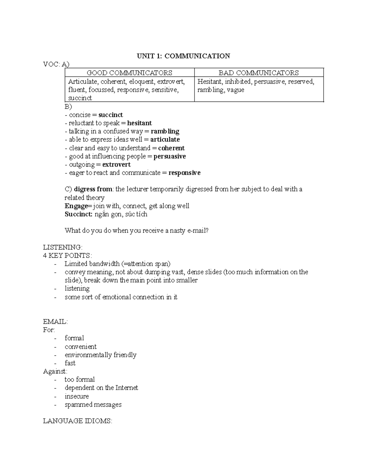COMM 101: Chapter 1 - Understanding Good vs. Bad Communication - Studocu