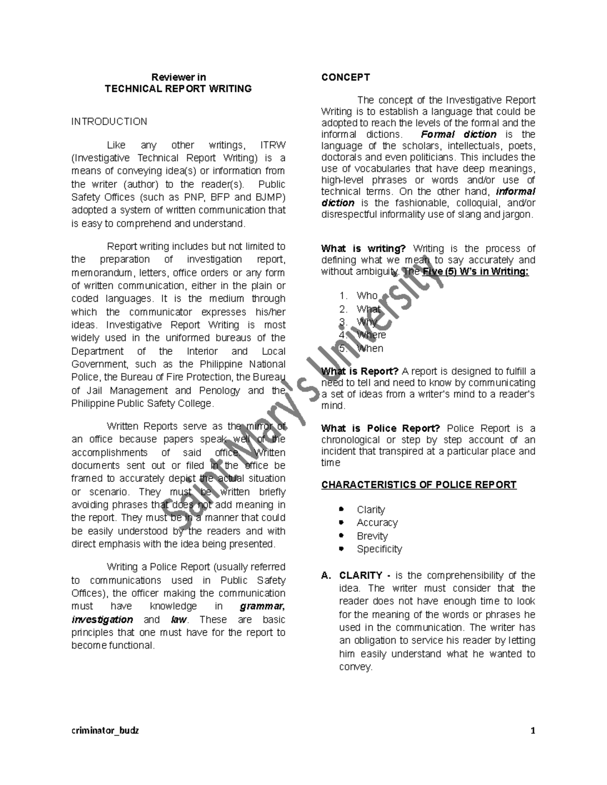 Police Report Writing Guide: ITRW Essentials for Clarity and Accuracy ...