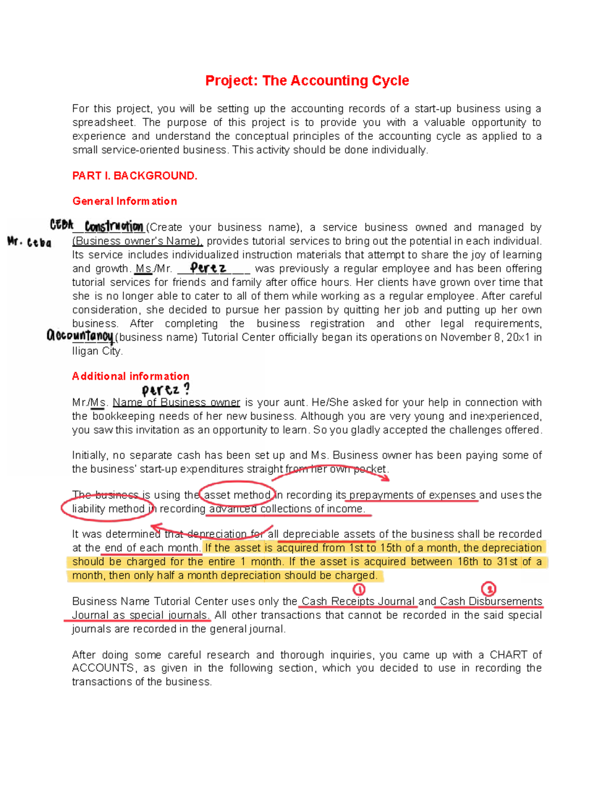 Project: Accounting Cycle Practice Set (ACCT 2025) - Studocu