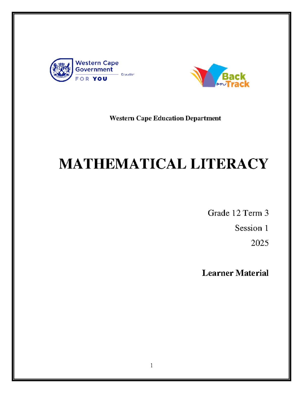 Mathematical Literacy Grade 12 Term 3 Practice Notes - Studocu