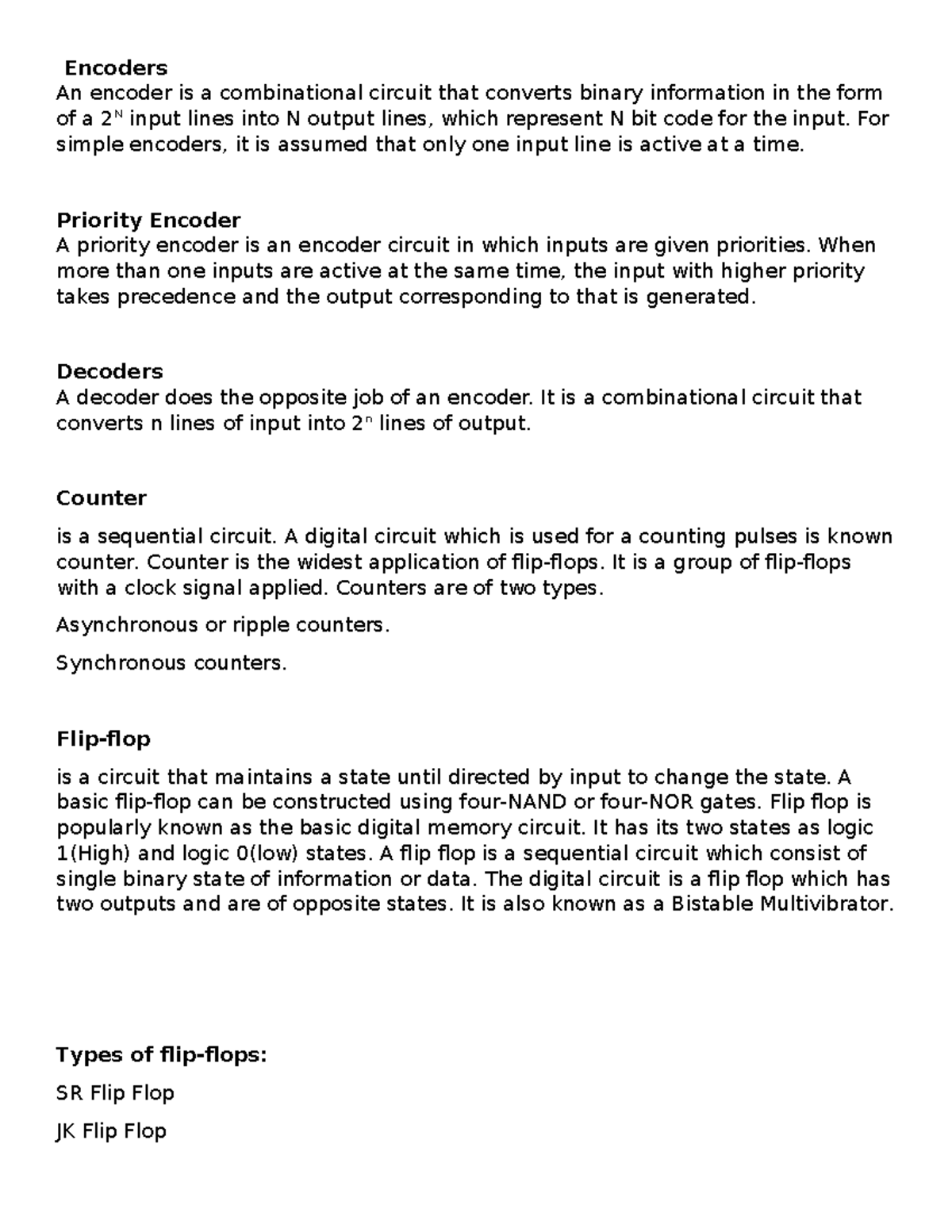 Digital Circuits: Encoders, Decoders, and Control Systems Overview - Studocu