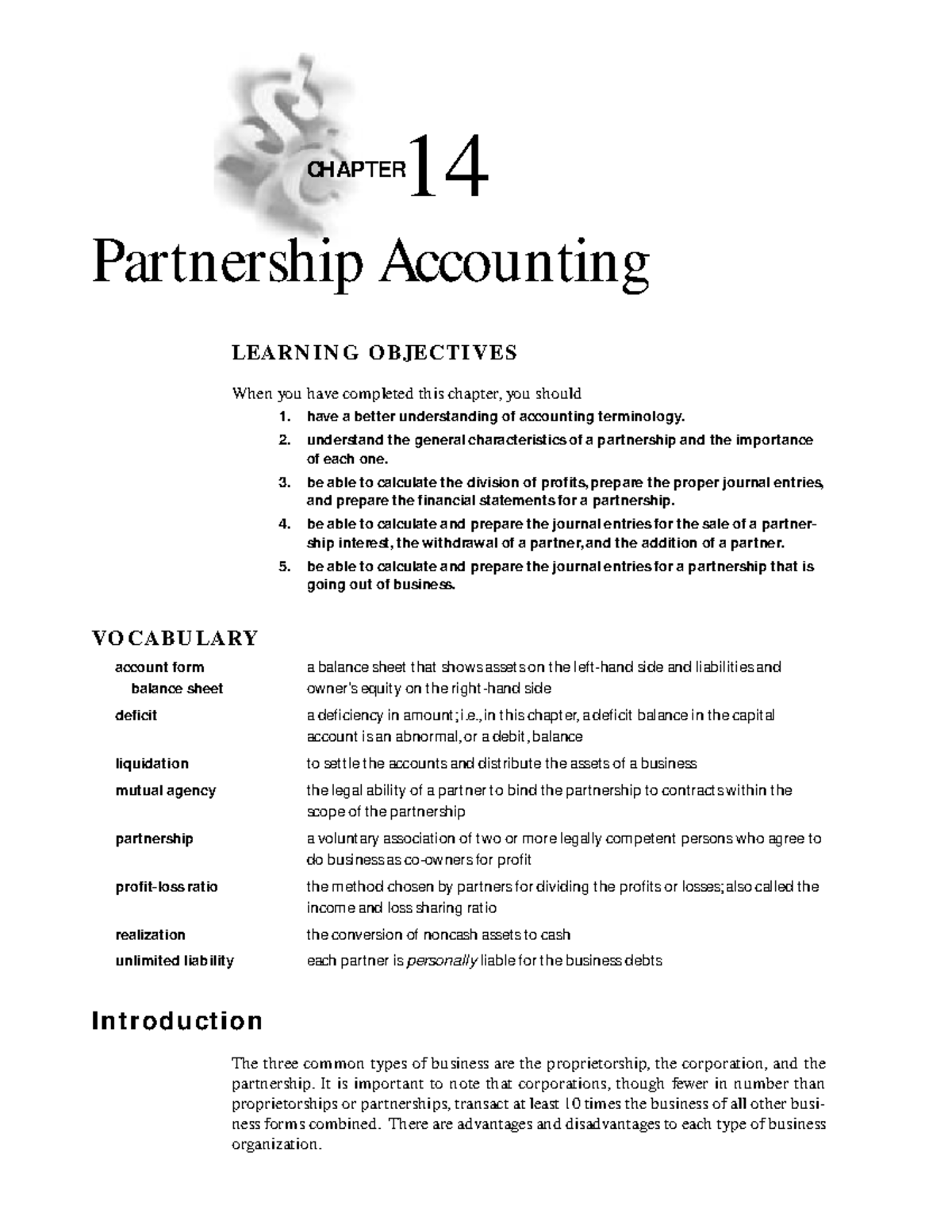 Partnership Accounting - 14 CHAPTER Partnership Accounting LEARNING ...