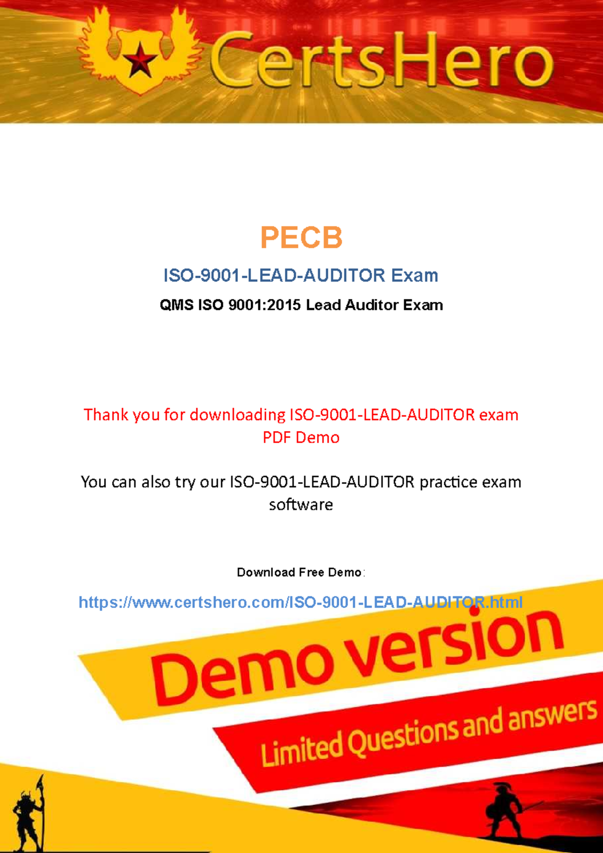 ISO 9001 Lead Auditor demo - PECB ISO- 9001 - LEAD-AUDITOR Exam QMS ISO ...