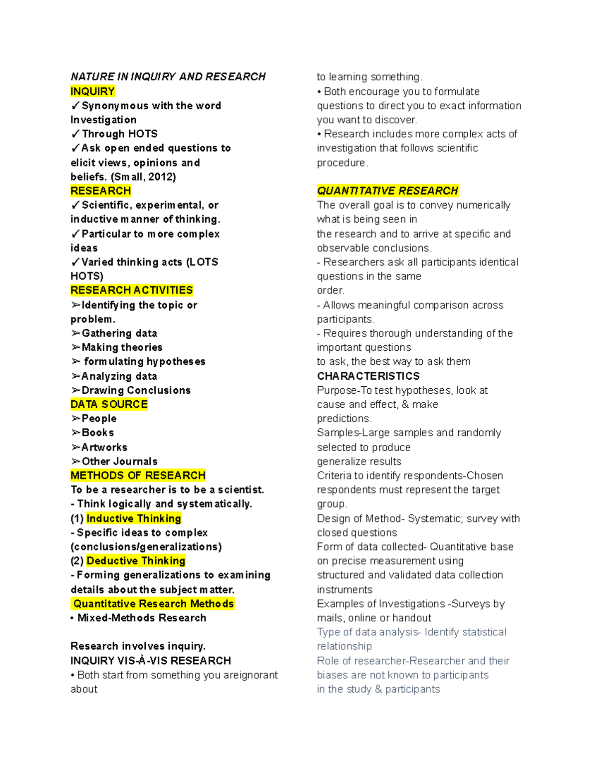 PR2 - Reviewer for Grade 12 1st Quarter Inquiry and Research Concepts ...