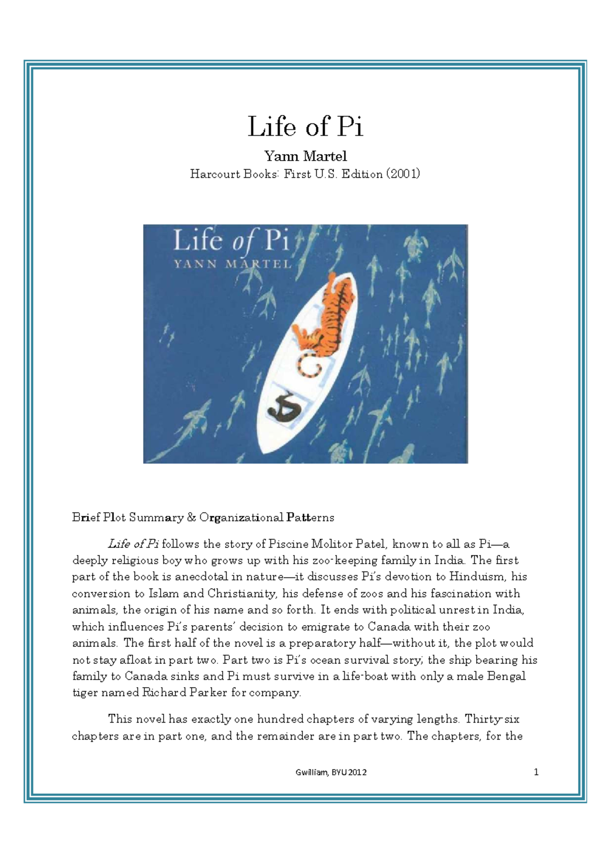 English 11: Life of Pi - Concept Analysis and Themes - Studocu