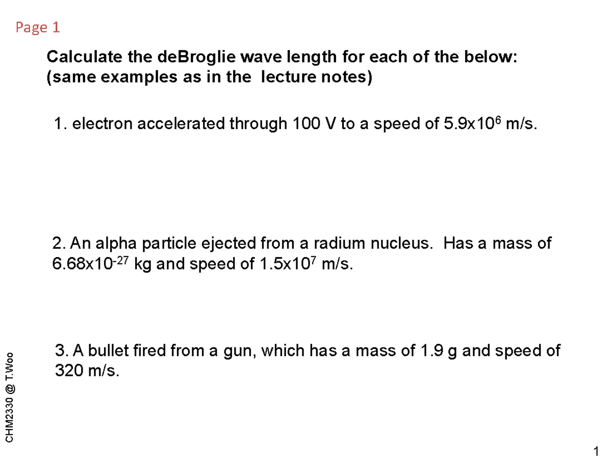 CHM2330 Final Exam Study Questions - Jan 16 Review - Studocu