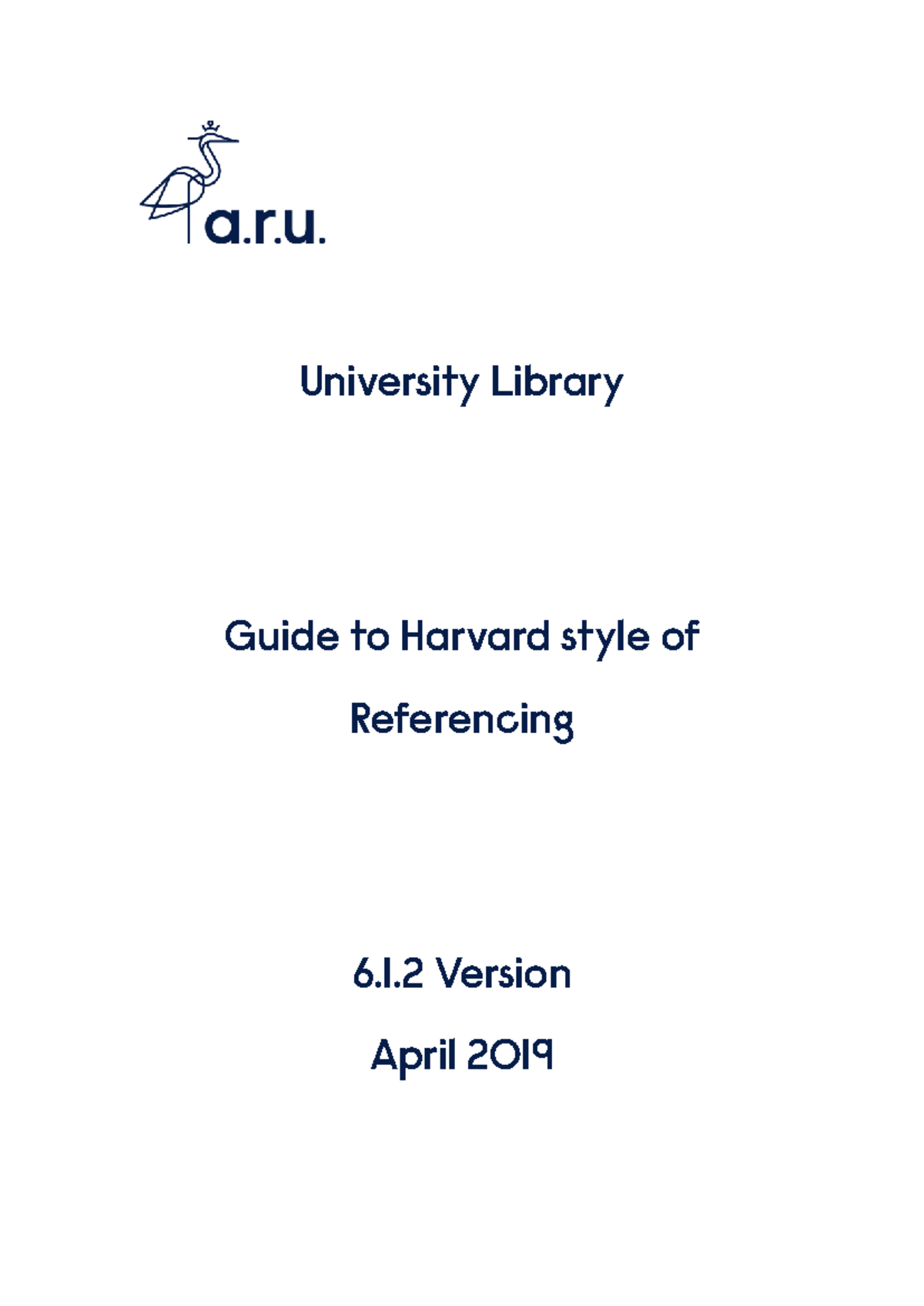 ARU Library Guide: Harvard Referencing Style (Version 6.1.2) - Studocu