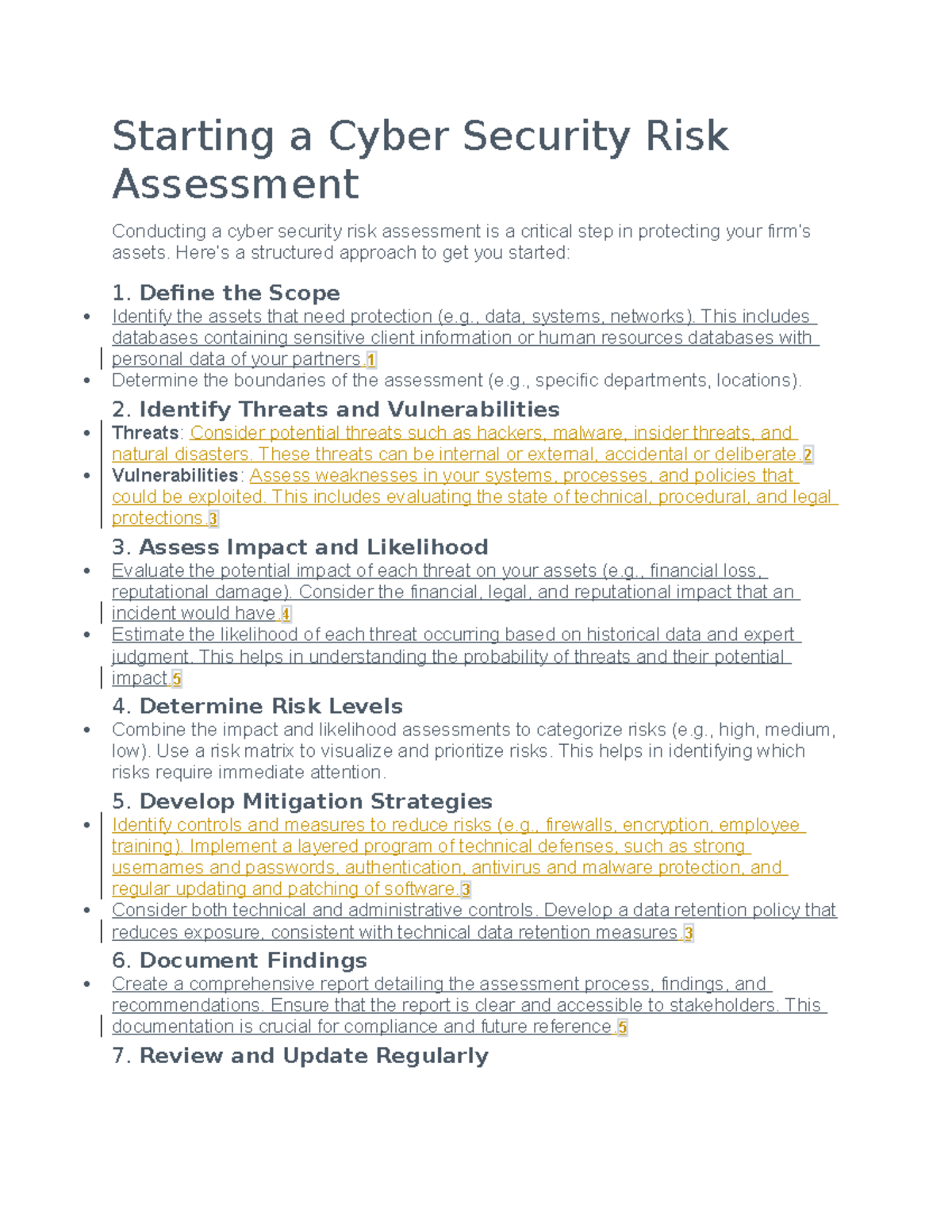 Cyber Security Risk Assessment Guide: Key Steps and Strategies - Studocu