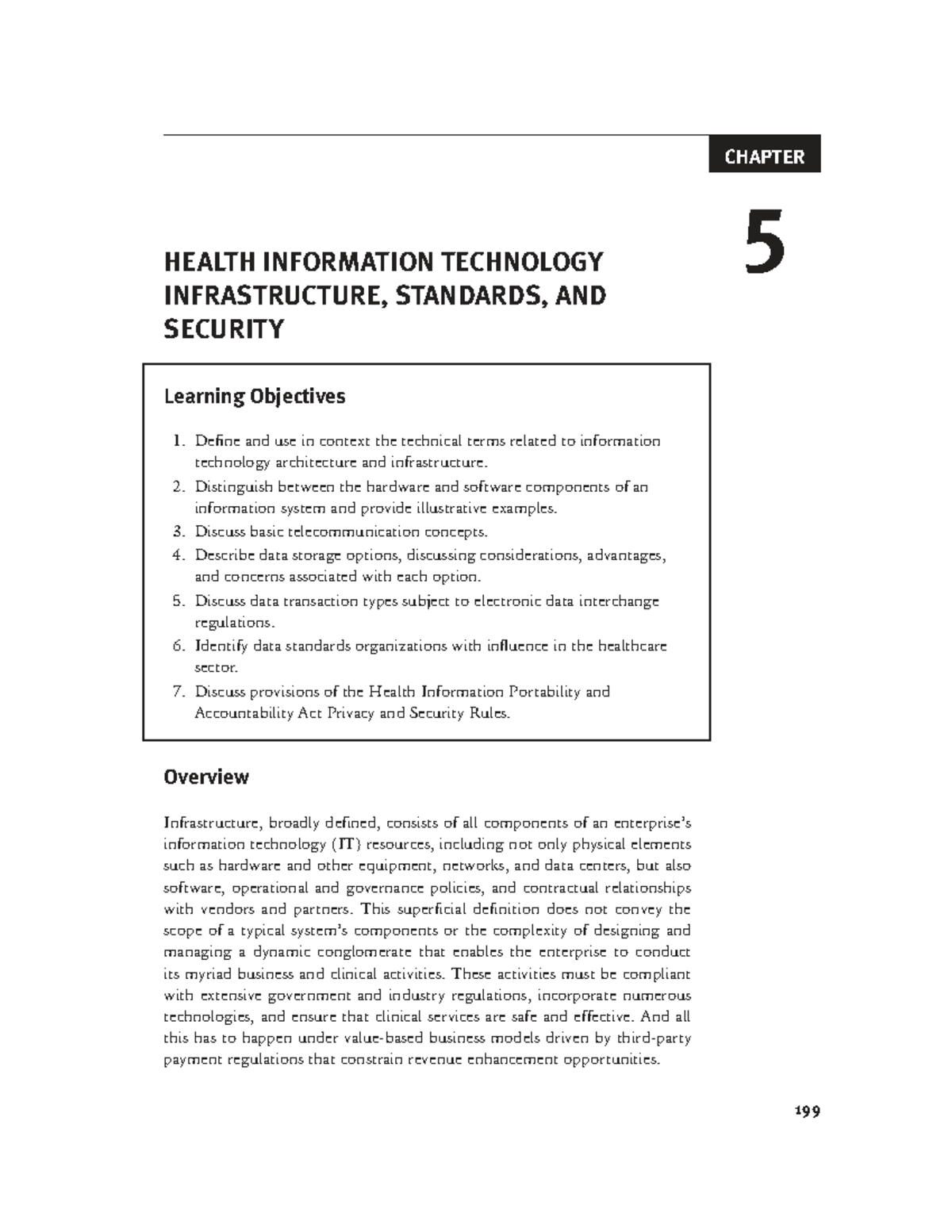 CH5: Health Information Technology Infrastructure, Standards & Security ...