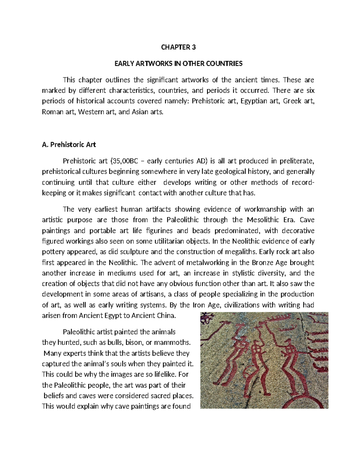 CHAPTER 3: SIGNIFICANT EARLY ARTWORKS ACROSS CULTURES - Studocu