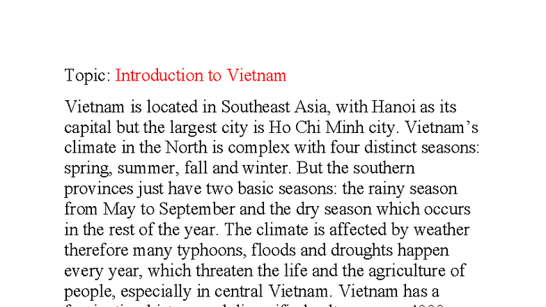 Introduction to Vietnam: Geography, Culture, and History - Studocu