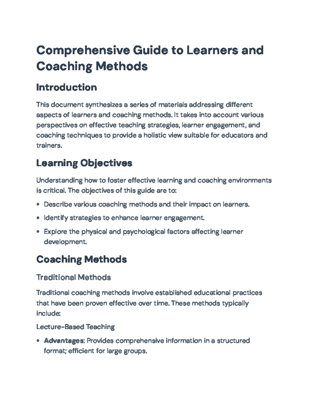 Comprehensive Guide to Learners and Coaching Methods in Education ...