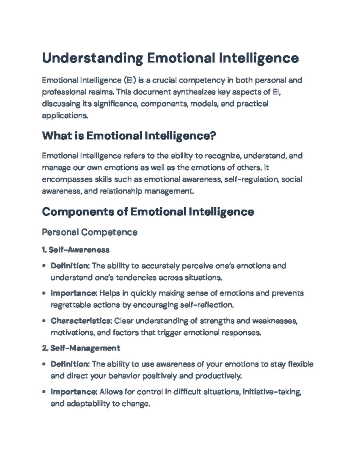Emotional Intelligence: Key Components and Practical Applications ...
