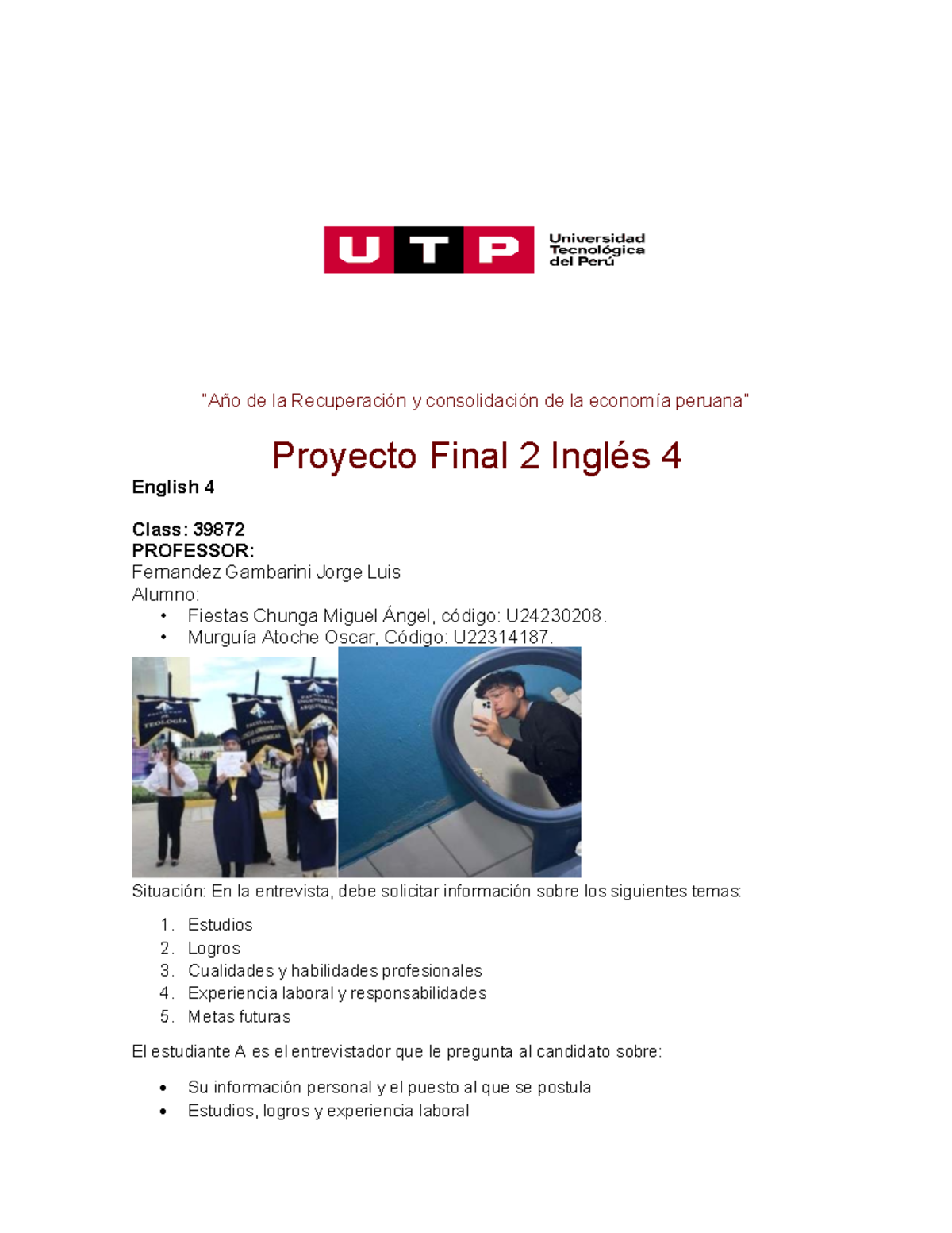 Proyecto Final 2: Entrevista para el Puesto de Contador Senior - Inglés ...