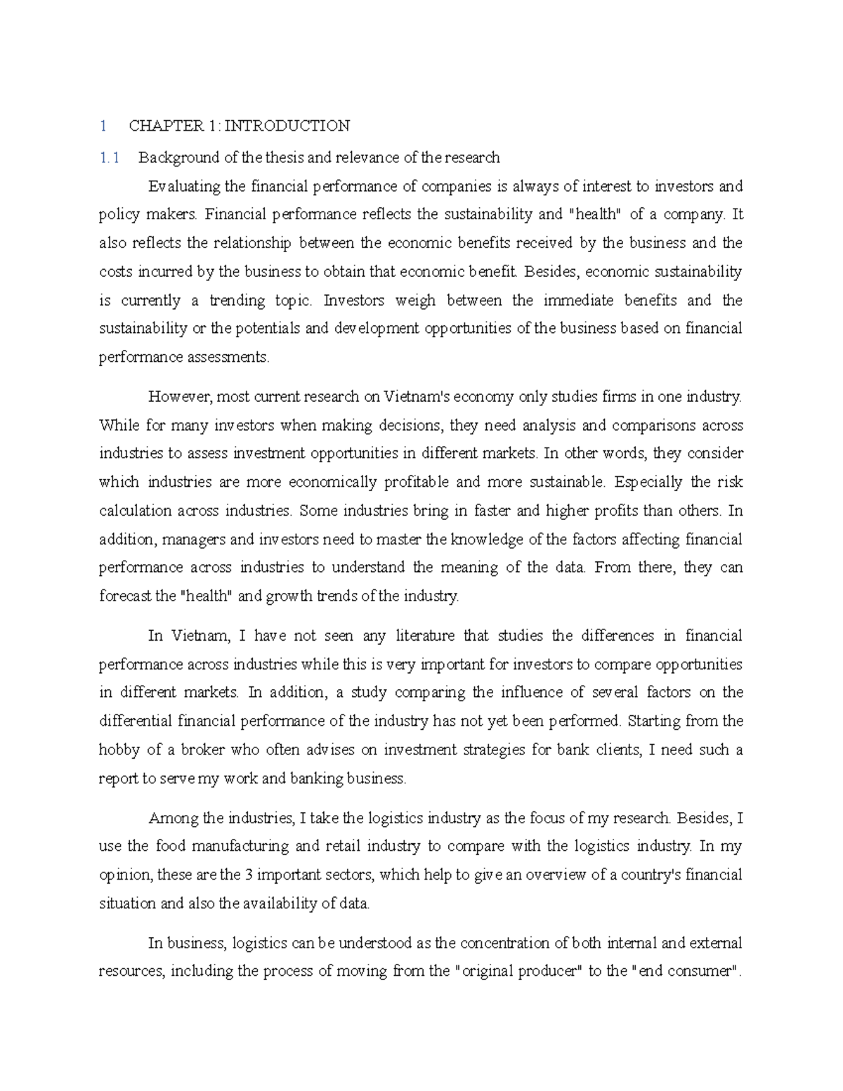 Draft-1 - NOTHING - 1 CHAPTER 1: INTRODUCTION 1 Background of the ...