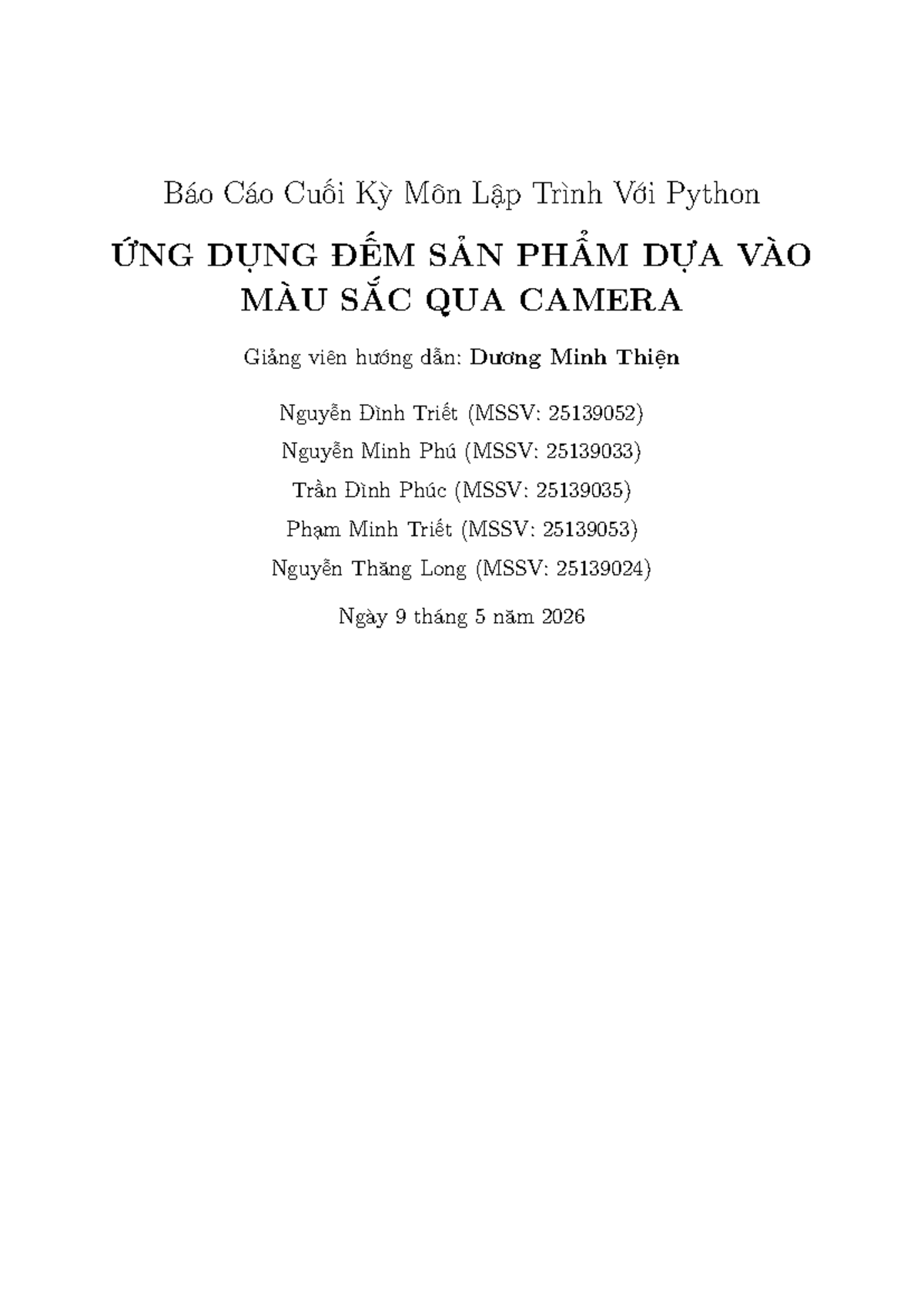 Báo Cáo Cuối Kỳ Môn Lập Trình Python: Ứng Dụng Đếm Sản Phẩm Qua Camera ...