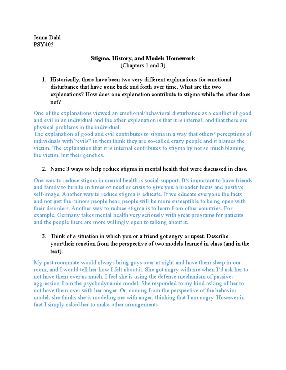 Stigma, History, and Models - Historically, there have been two very ...