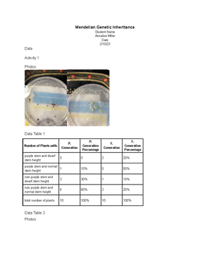 BIO 120L Module Three Cell Structure and Function Lab Report - Name: James MacDonald Date: 11/14 ...