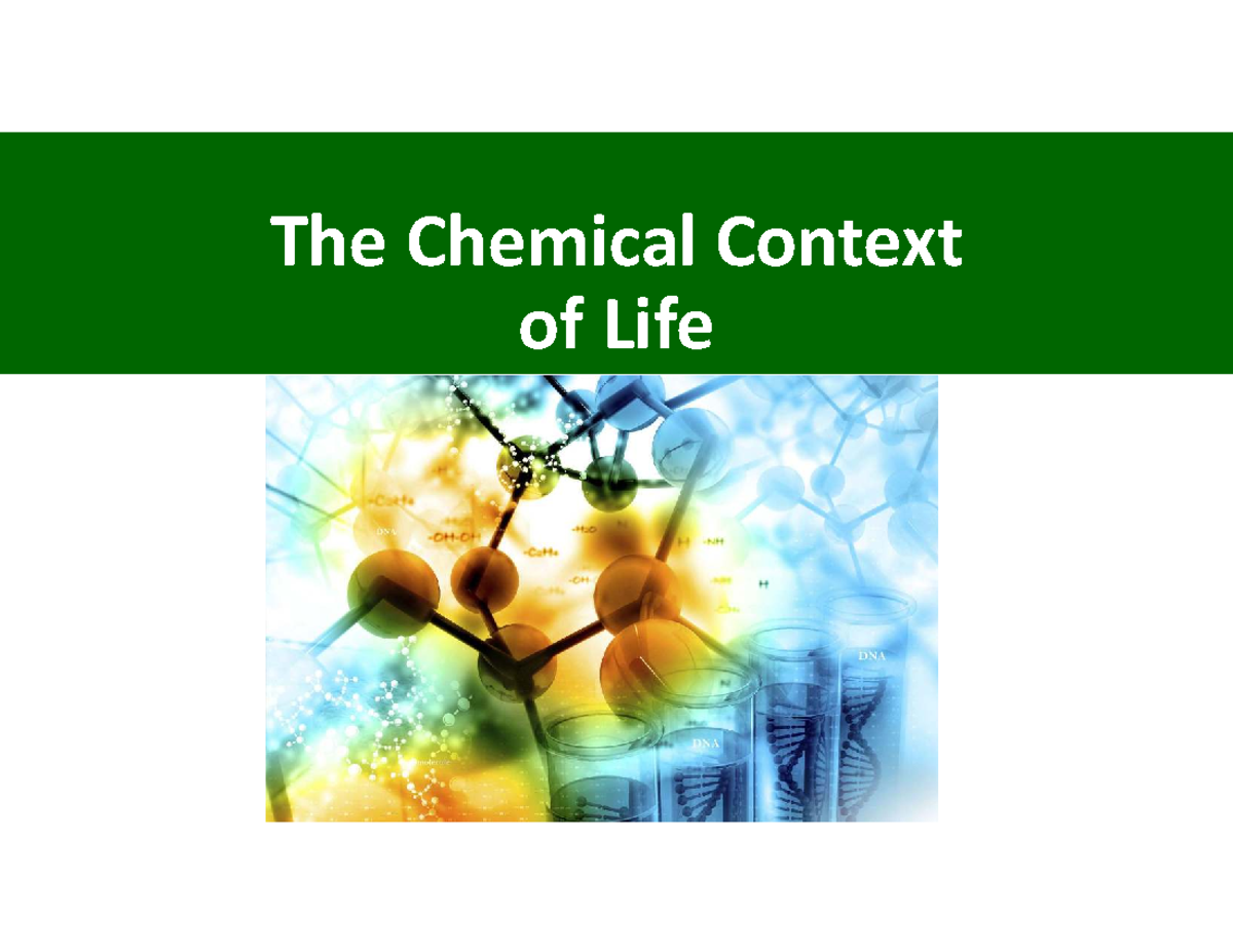 Biology 1710: The Chemical Context of Life - Spring 2023 Notes - Studocu