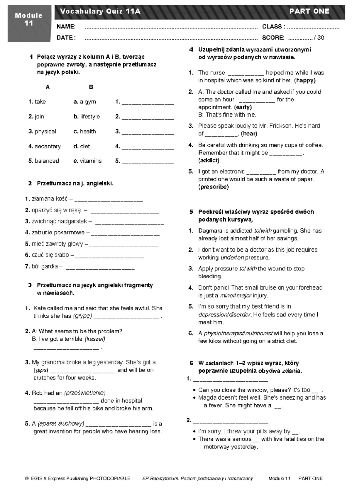Vocabulary Quiz 11A - Module 11 Practice and Exercises - Studocu
