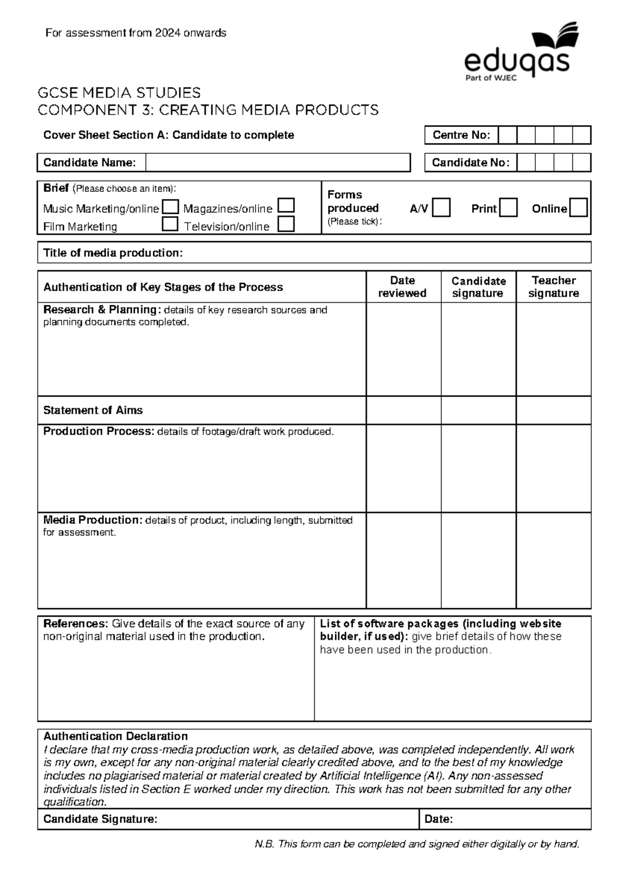 WJEC Eduqas GCSE Media Studies Specification (2017 Onwards) - Studocu