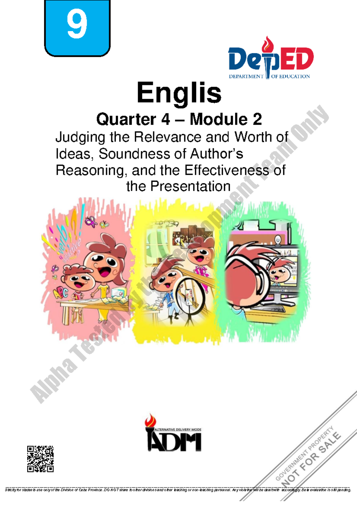 Grade 9 English Q4 Module 2: Evaluating Ideas and Presentation ...