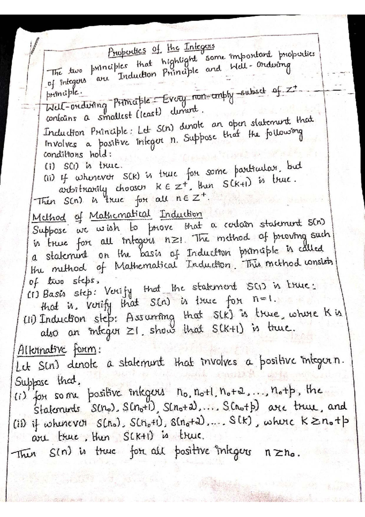 Mathematical Induction Principles - Module 2 Notes - Studocu