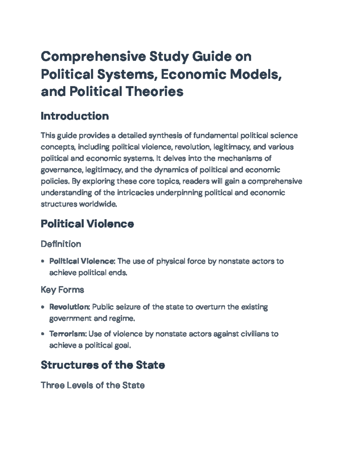 Comprehensive Study Guide on Political Systems & Economic Models ...