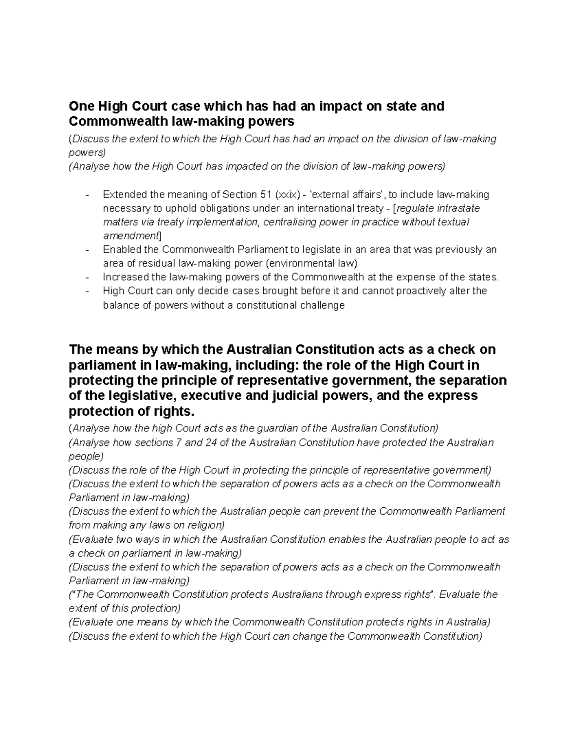 The Role of the High Court in Australian Constitutional Law (Legal ...