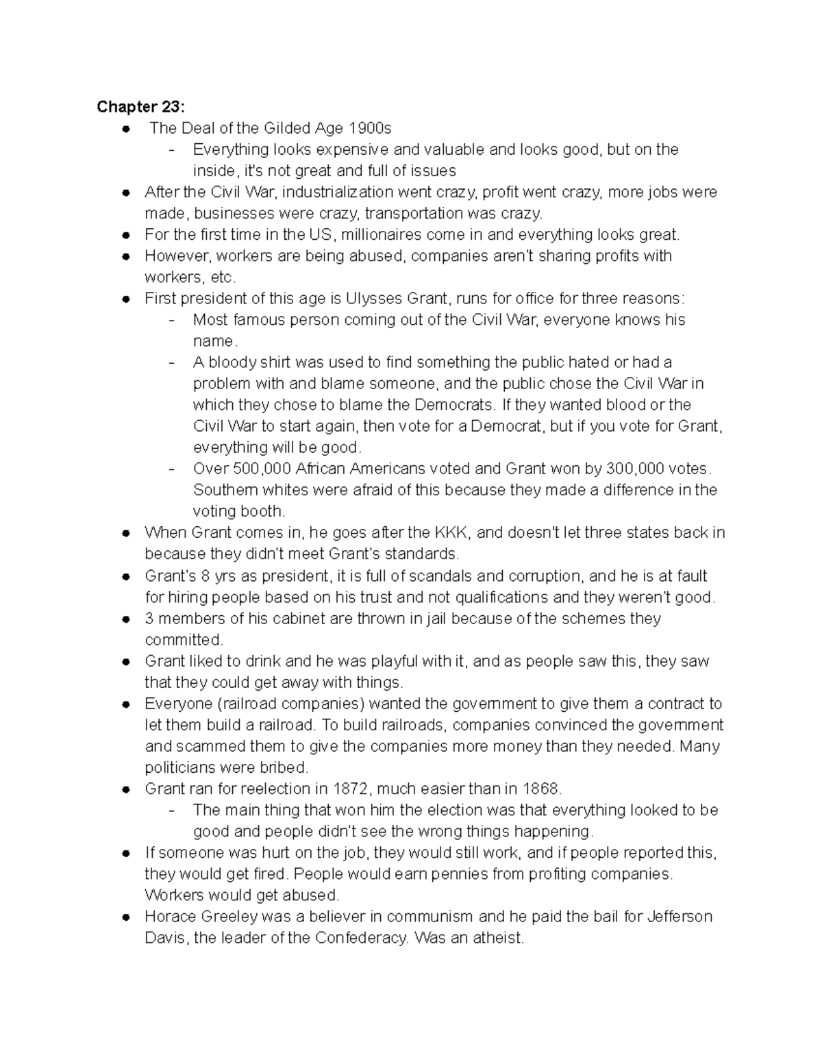APUSH Chapter 23 - 32: The Gilded Age and Imperialism Overview - Studocu