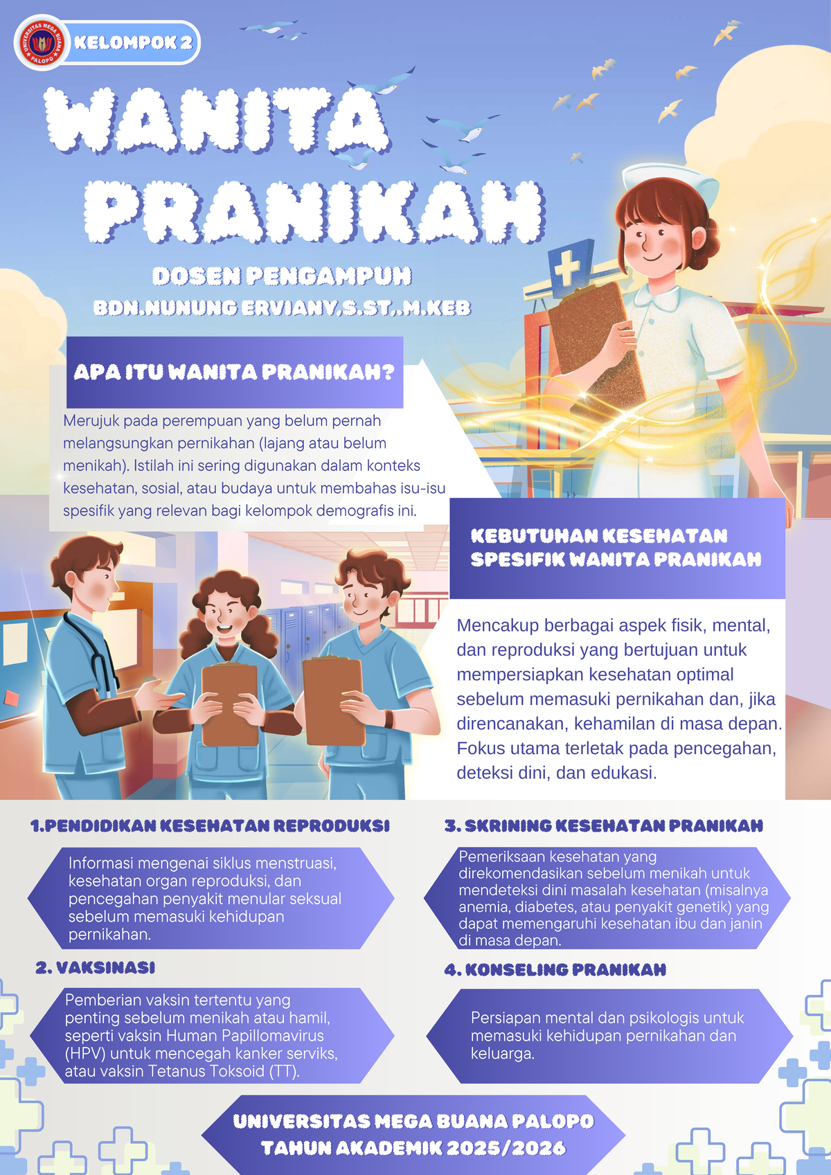 Tgs Poster KLP 2: Kesehatan Wanita Pranikah - Dosen Ibu Nunung - Studocu