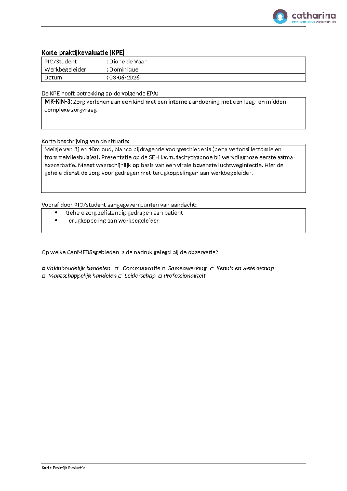 Korte Praktijkevaluatie (KPE) Astma Exacerbatie 03-06-2026 - Studocu
