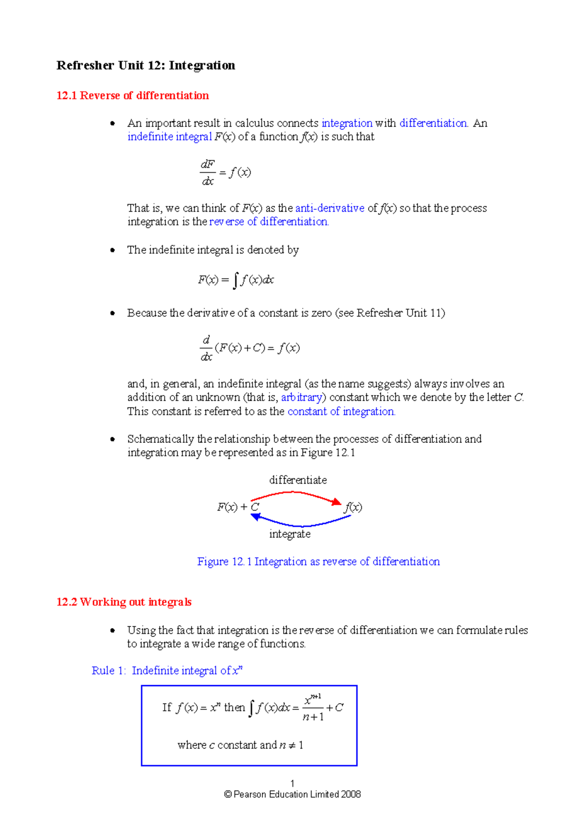 0273709666 bc12 - Integration worksheet - 1 Refresher Unit 12 ...