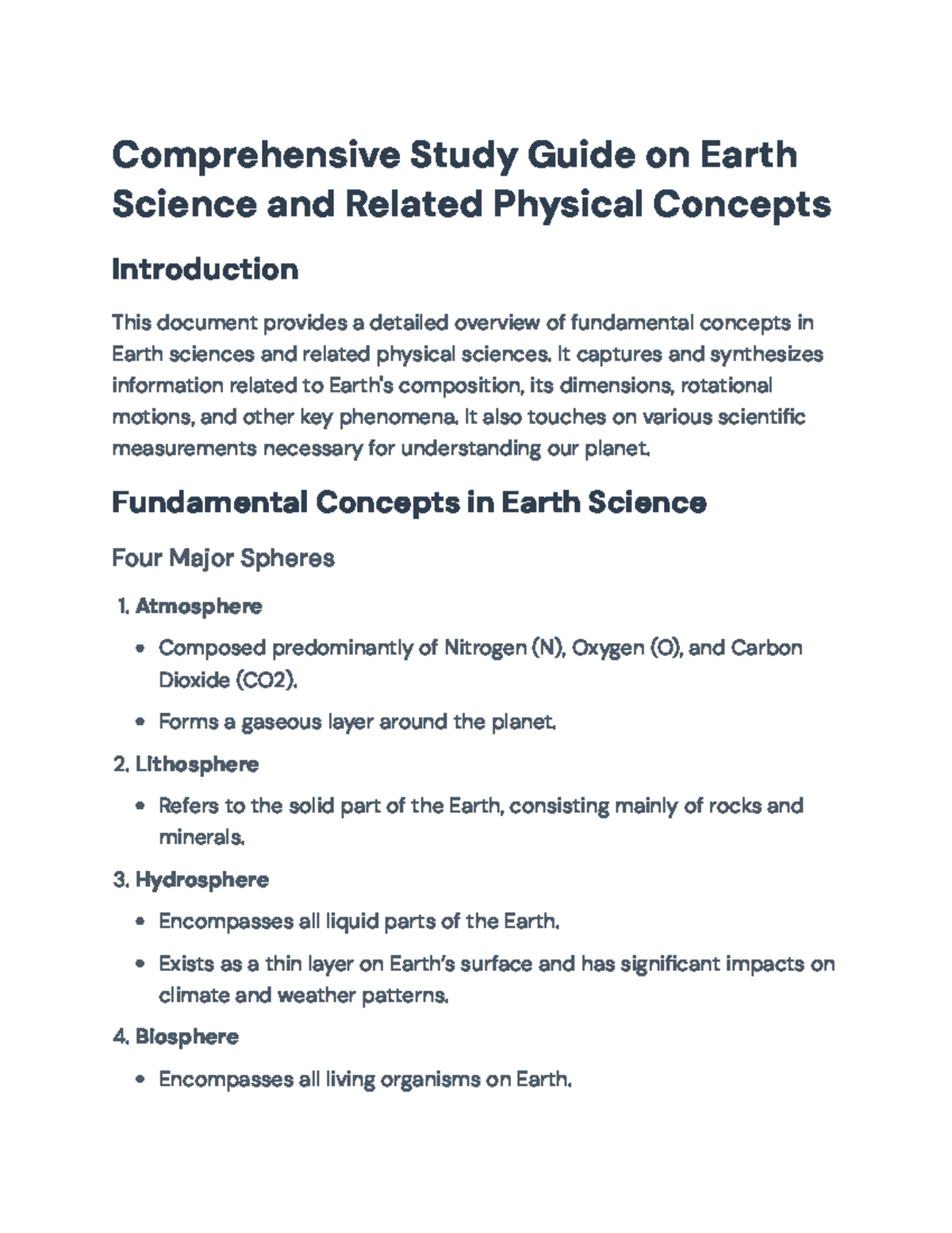Earth Science Study Guide: Key Concepts, Measurements, and Principles ...