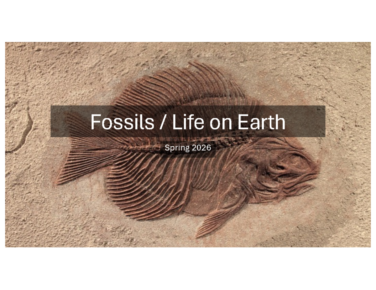 Fossils and Geologic Principles - Spring 2026 Lecture - Studocu