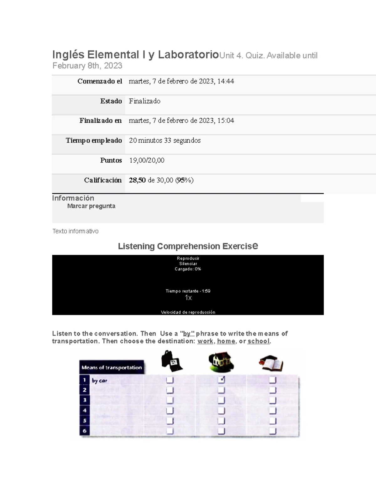 4ta Autoevaluación de Inglés Elemental II y Laboratorio - Ejercicio 4 ...