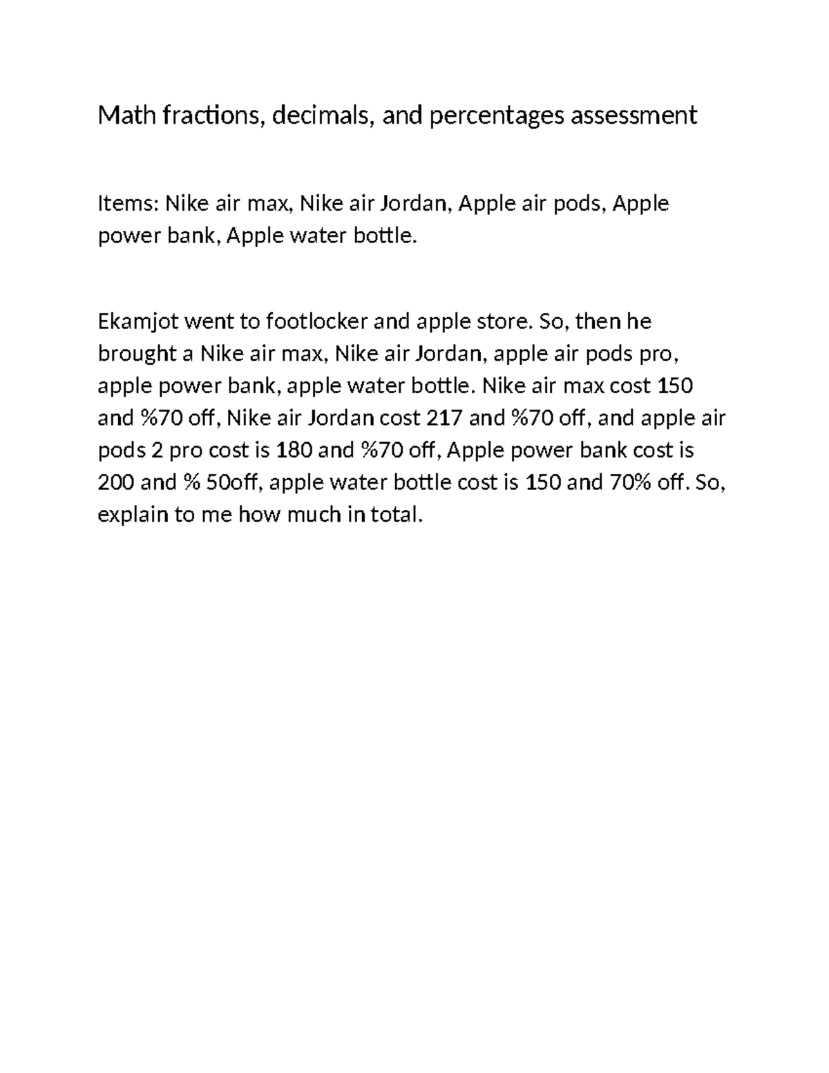 Math inquiry - Eeeeew - Math fractions, decimals, and percentages ...