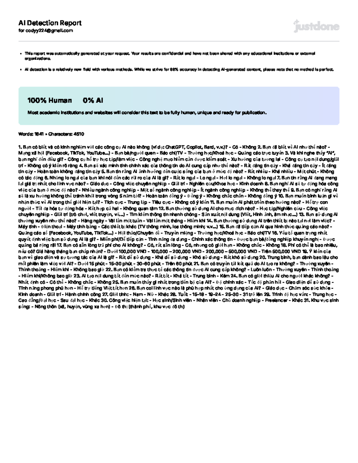 AI Detection Report: Insights and Findings on AI Usage - Studocu