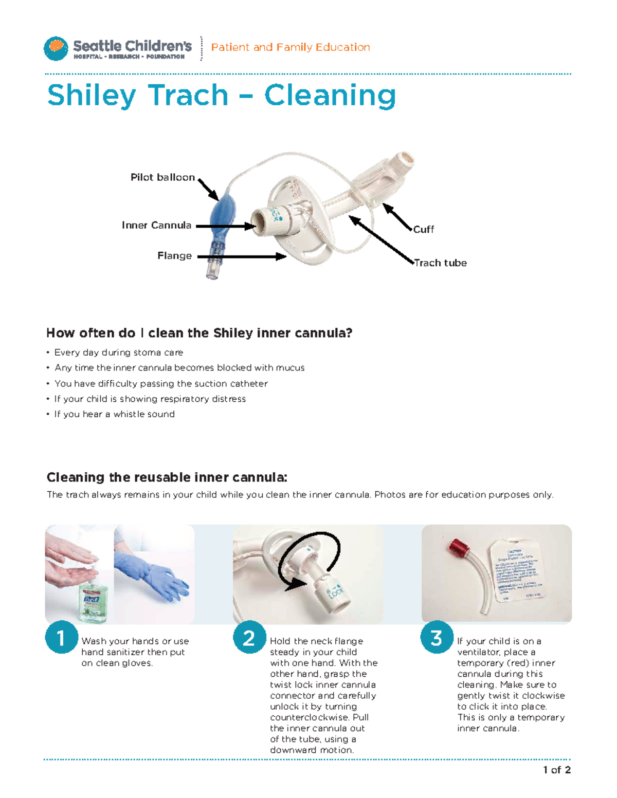 PE2569 Shiley Trach Care: Cleaning Instructions for Families - Studocu
