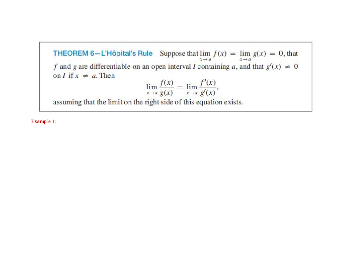 Calculus 101: L'Hôpital's Rule and Indeterminate Forms - Studocu