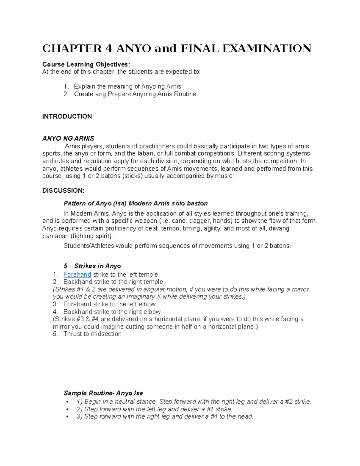 Chapter 4 ANYO and Final Exam Notes for Physical Ed 101 - Studocu