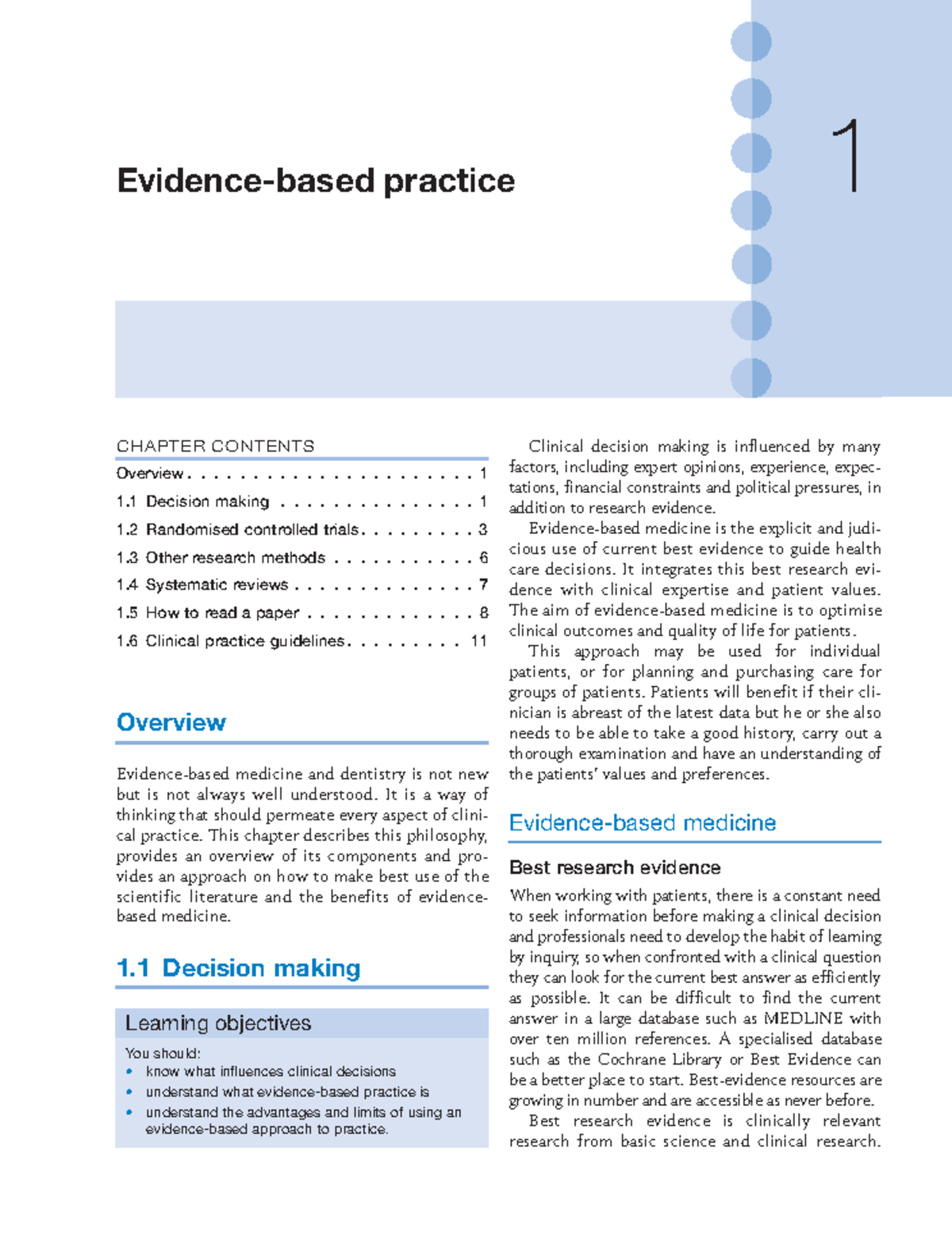 Medicine 14 Nursing Lecture Notes 1 Overview Evidence Based