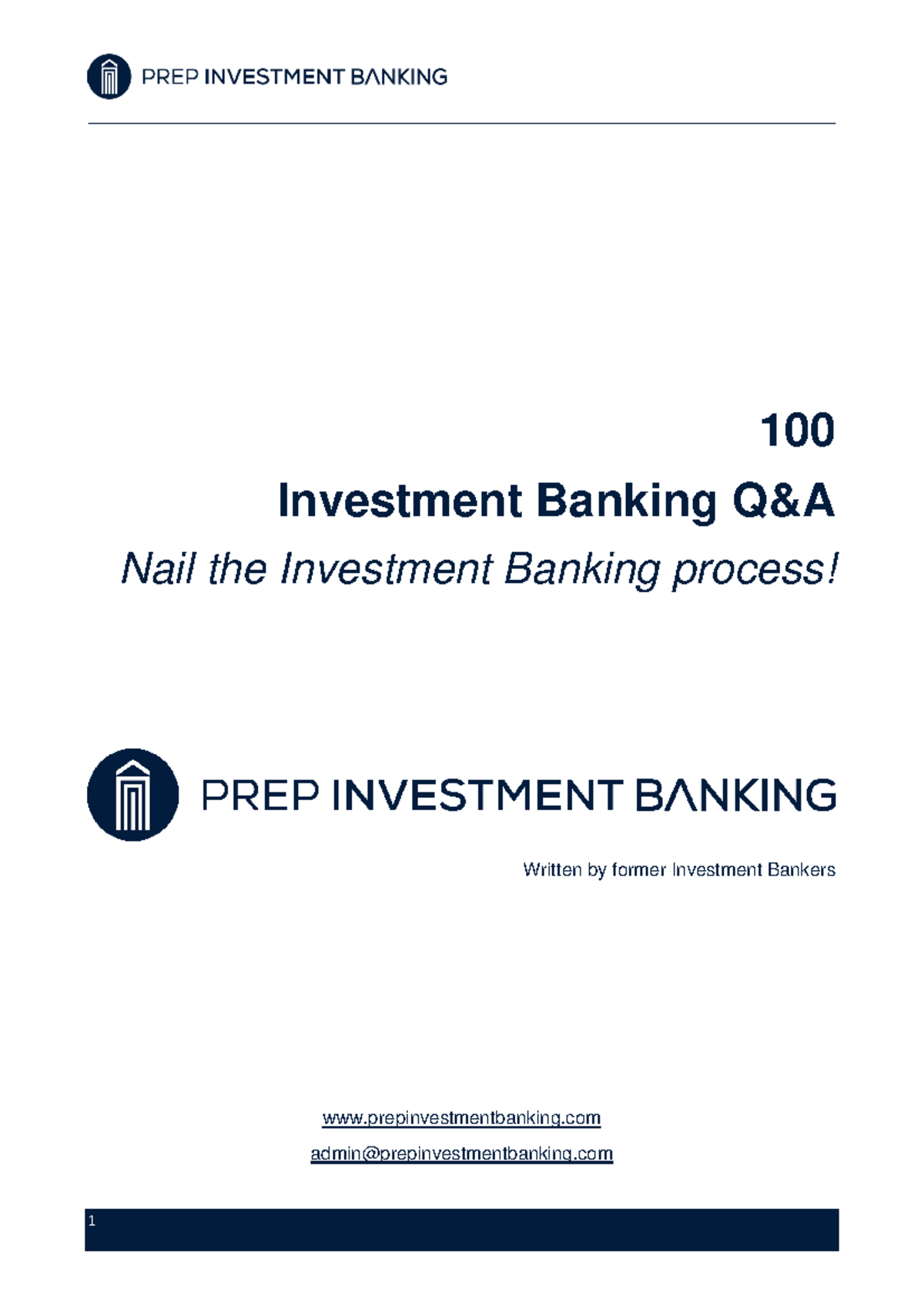 Investment Banking Interview Prep: Key Q&A Guide (IB 101) - Studocu