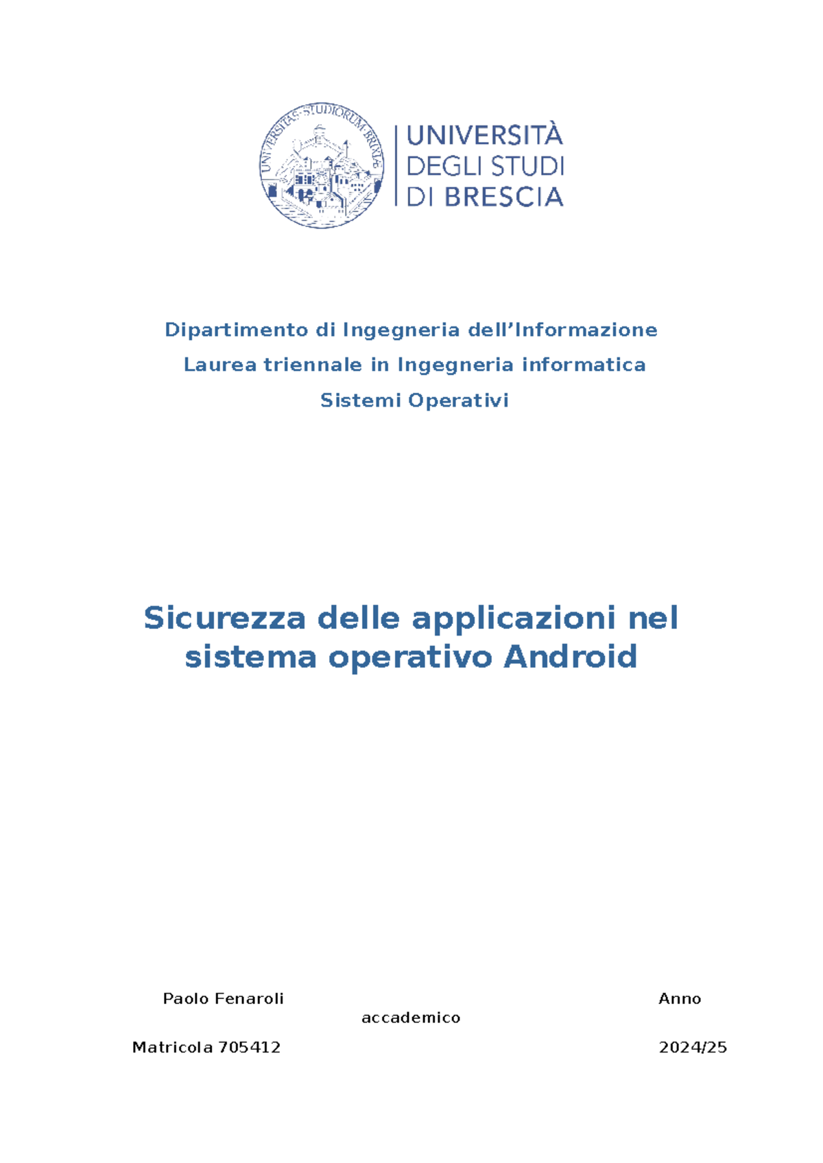 Relazione Sistemi Operativi - Sicurezza nelle applicazioni Android ...